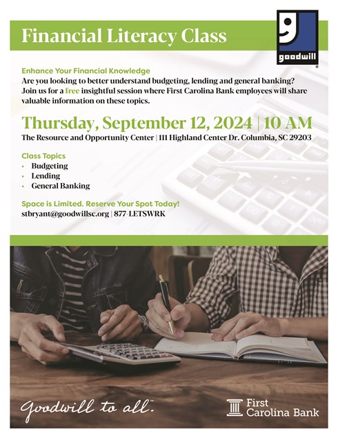Goodwill Hosts Financial Literacy Class in Columbia, SC | Goodwill ...