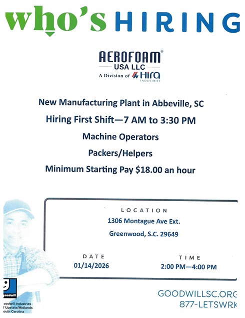 Goodwill Hosts Hiring Event for Aerofoam in Greenwood | Goodwill ...