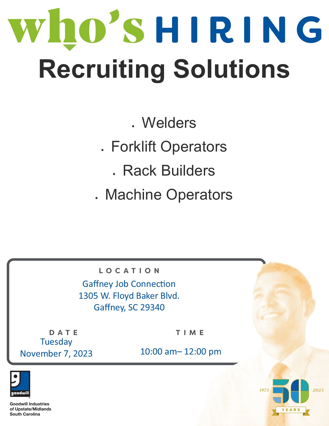 Goodwill Hosts Recruiting Solutions for Hiring Event in Gaffney, SC ...